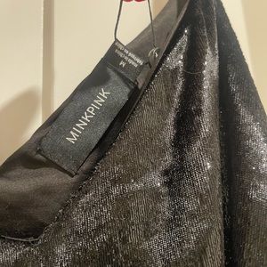 MINKPINK | Tops | Nwt Mink Pink Shimmer Black Tank | Poshmark